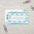 Boho blue pattern QR code coastal calm Business Card | Zazzle