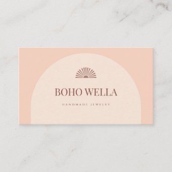 Boho Blush Pink Arch Business Card | Zazzle