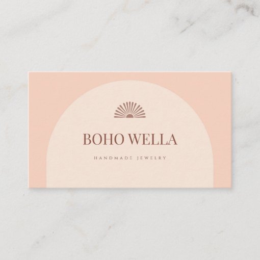Boho Blush Pink Arch Business Card | Zazzle