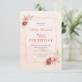 Boho Blush Pink Terracotta Floral 76th Birthday Invitation | Zazzle