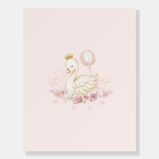 Boho Blush Swan Princess Baby Shower Welcome Foam Board | Zazzle