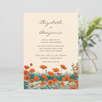 Boho Bohemian Rustic Floral Wildflower Wedding Invitation | Zazzle