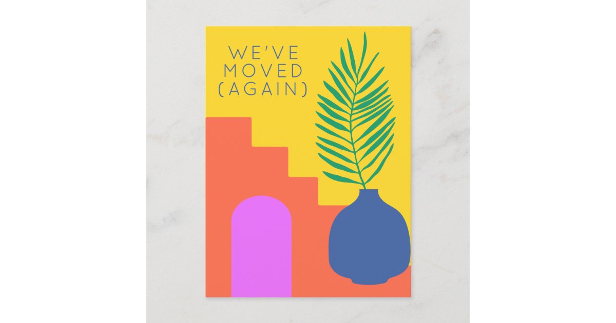 Boho Botanical We've Moved Again New Address Postcard | Zazzle