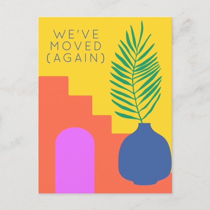 Boho Botanical We've Moved Again New Address Postcard | Zazzle