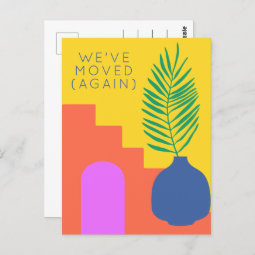 Boho Botanical We've Moved Again New Address Postcard | Zazzle
