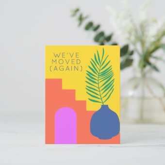 Boho Botanical We've Moved Again New Address Postcard | Zazzle