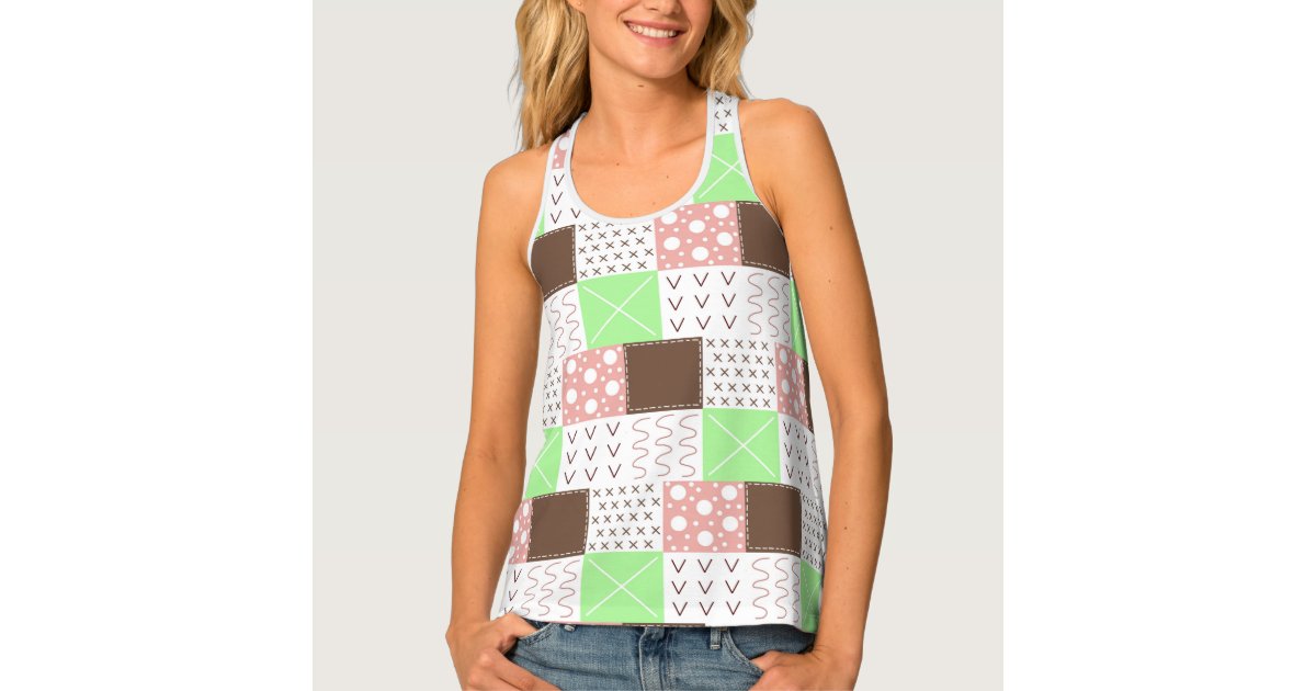 Boho Brown, Burgundy, Green and Mauve Whimsical Tank Top | Zazzle