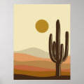 Boho Burnt Orange Desert Landscape Poster | Zazzle