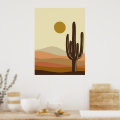Boho Burnt Orange Desert Landscape Poster | Zazzle