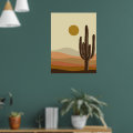 Boho Burnt Orange Desert Landscape Poster | Zazzle