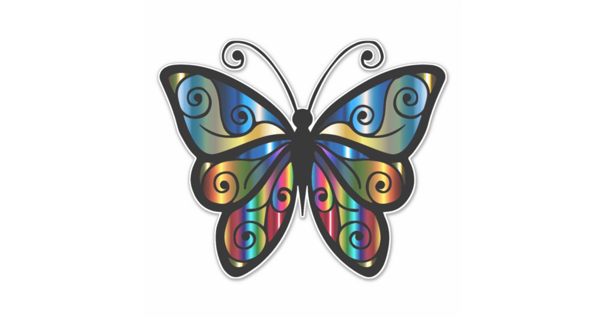 BOHO BUTTERFLY DIE CUT LOOK CAR DECAL STICKER | Zazzle
