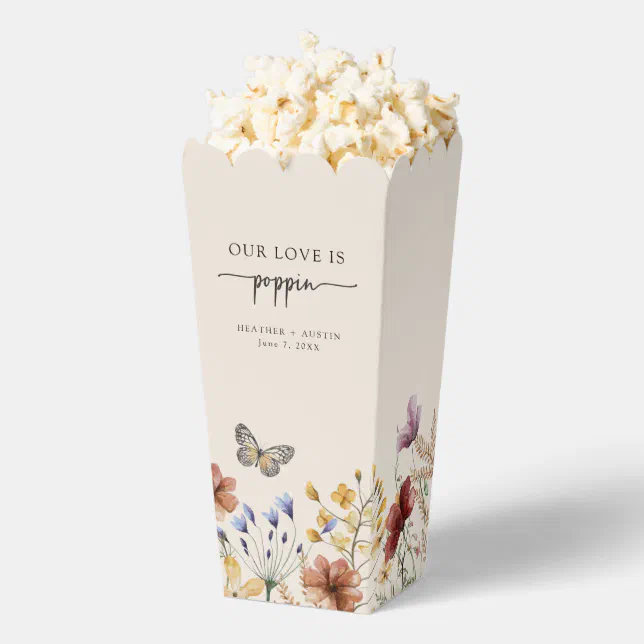 Boho Butterfly Popcorn Favor Boxes | Zazzle