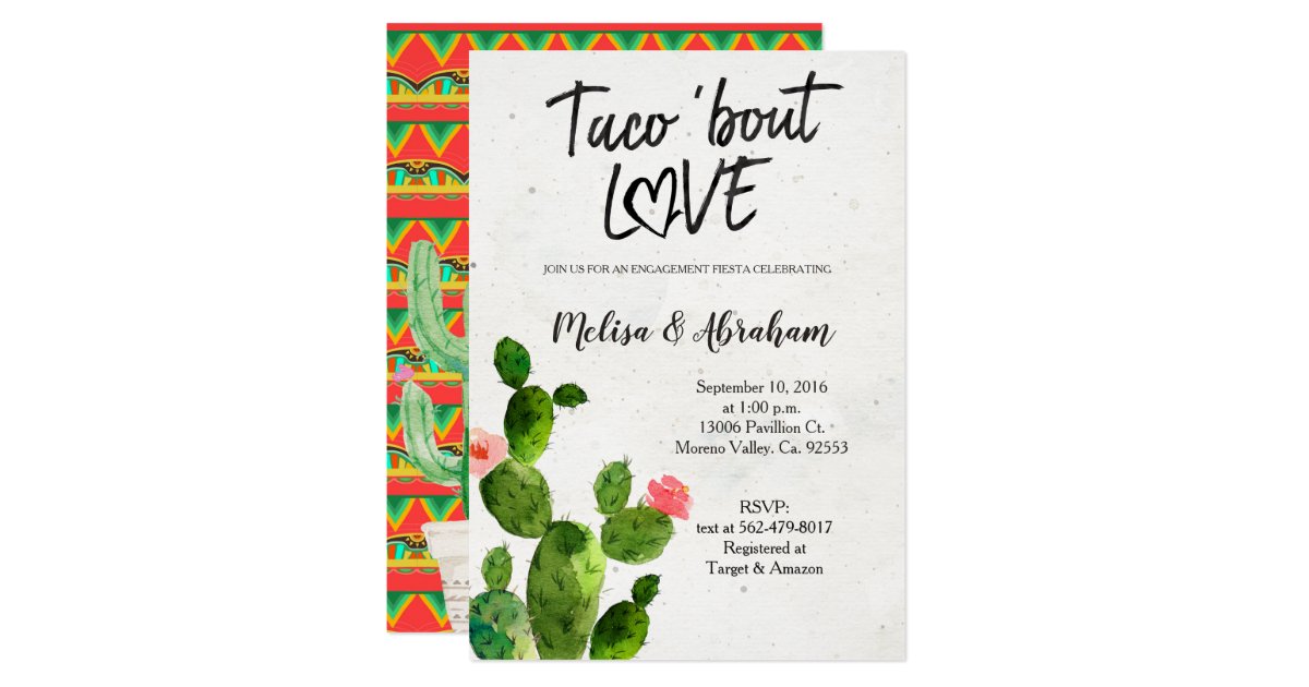 Boho Cactus Engagement Party Card | Zazzle.com