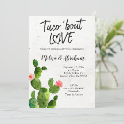 Boho Cactus Engagement Party Card | Zazzle