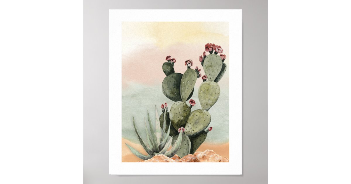 Boho Cactus Nursery Poster | Zazzle
