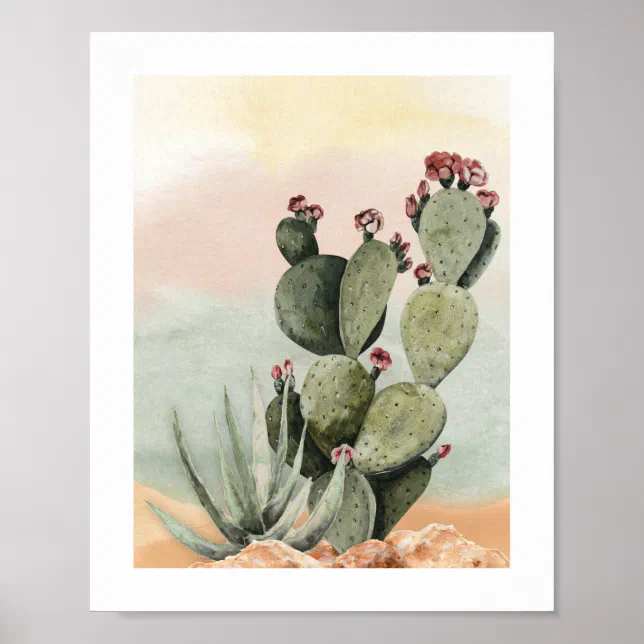 Boho Cactus Nursery Poster | Zazzle