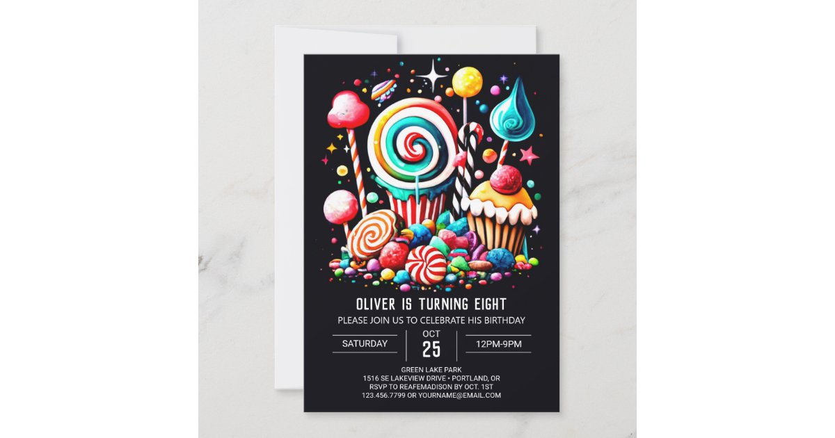 Boho Candy Dreams Editable Birthday Invitation | Zazzle