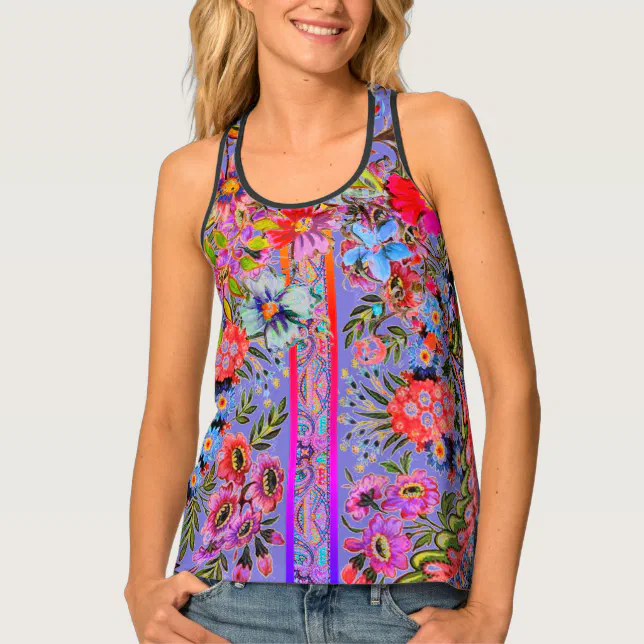 Boho Caravan Periwinkle Tank Top | Zazzle