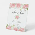 Boho Carnation Script Flower Bar Wedding Sign | Zazzle