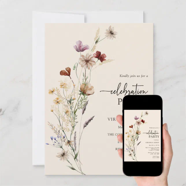 Boho Celebration Party Invitation | Zazzle