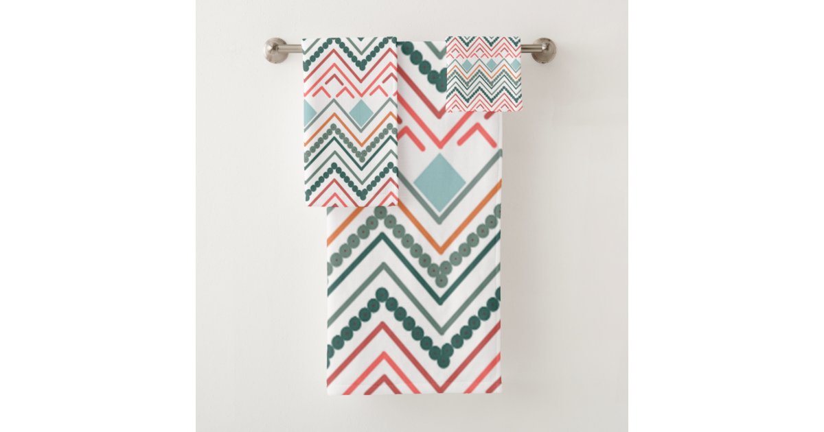 Boho Chevron Bath Towel Set | Zazzle