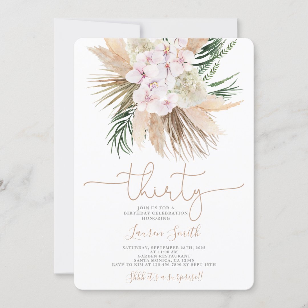 Boho Chic 30th Birthday Invitation Invitation | Zazzle