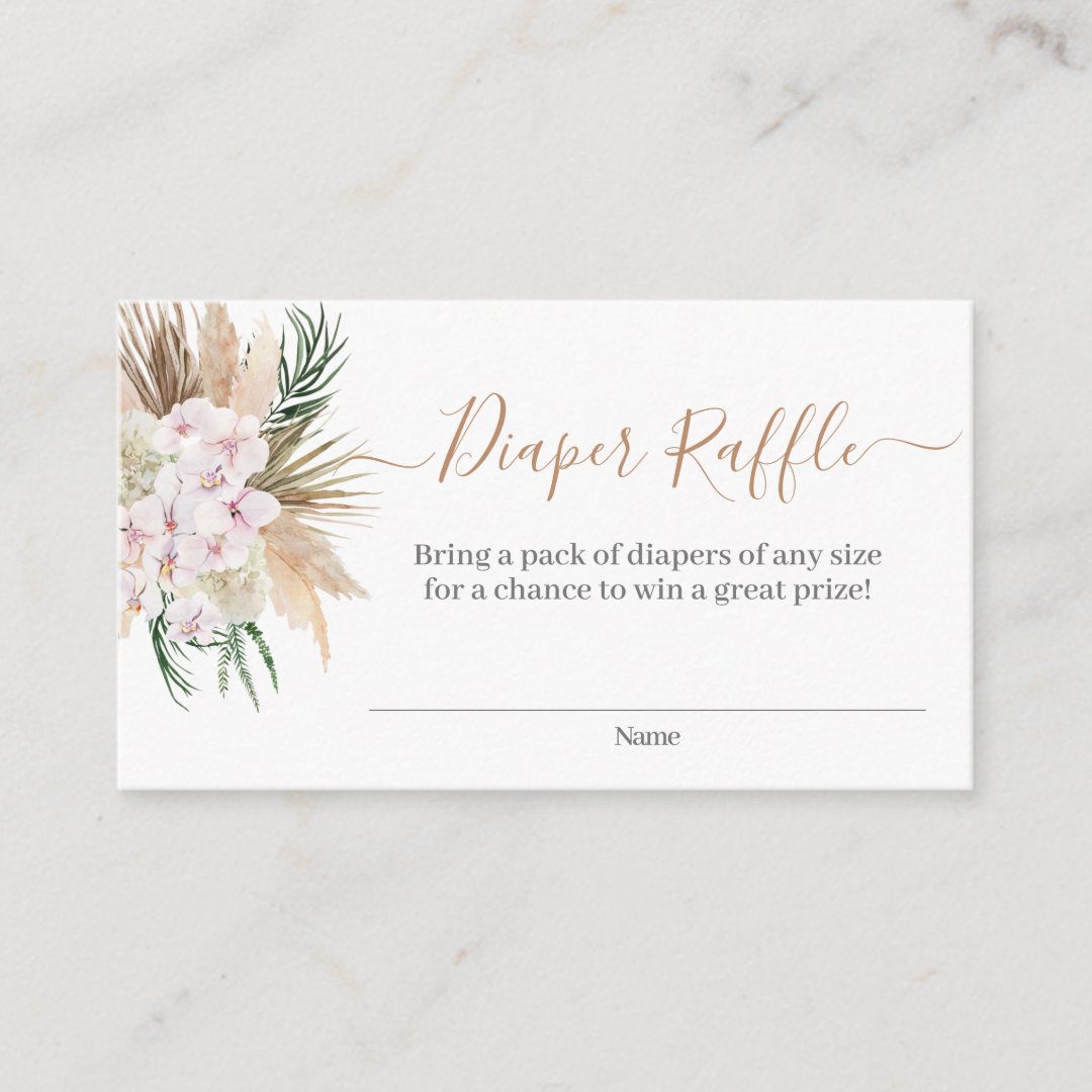 Boho Chic Baby Shower Diaper Raffle Enclosure Card | Zazzle