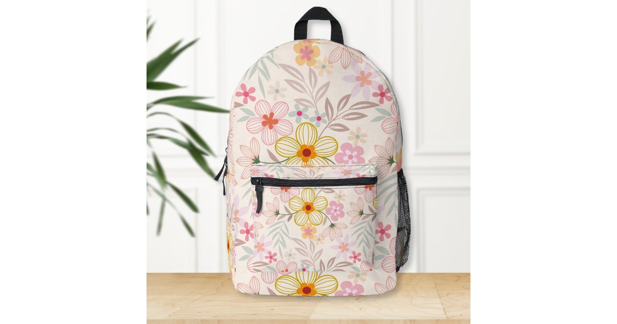 Boho chic backpack, Floral print backpack | Zazzle