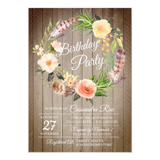 Boho Chic Birthday Party Invitation | Zazzle.com