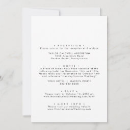 Boho Chic Black and White Front and Back Wedding Invitation | Zazzle