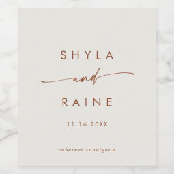 Boho Chic Bohemian Cream Wedding Wine Labels | Zazzle