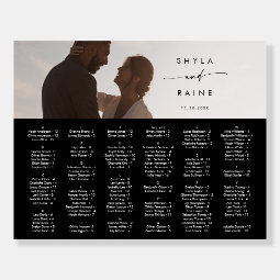 Boho Chic COLOR EDITABLE Photo Seating Chart Foam Board | Zazzle