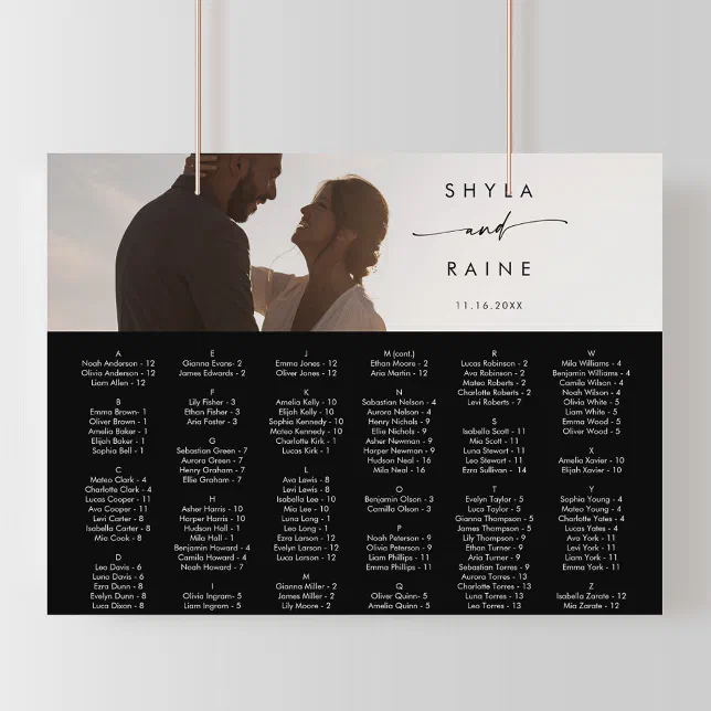 Boho Chic COLOR EDITABLE Picture Seating Chart | Zazzle