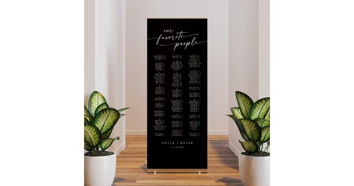 Boho Chic COLOR EDITABLE Wedding Seating Chart Retractable Banner | Zazzle