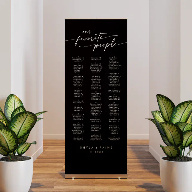 Boho Chic COLOR EDITABLE Wedding Seating Chart Retractable Banner | Zazzle