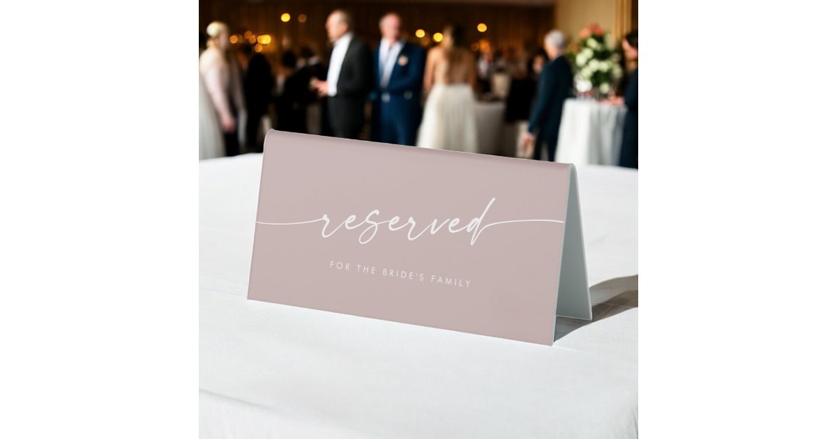 Boho Chic Dusty Pink Rose Wedding Reserved Sign | Zazzle