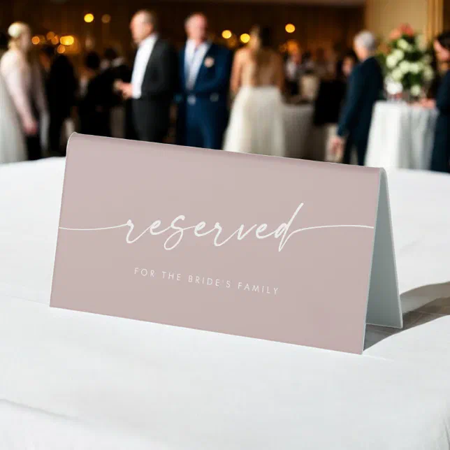 Boho Chic Dusty Pink Rose Wedding Reserved Sign | Zazzle