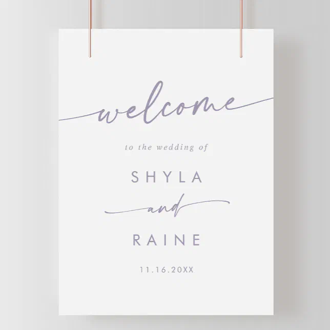 Boho Chic Dusty Purple DIY Wedding Welcome Sign | Zazzle