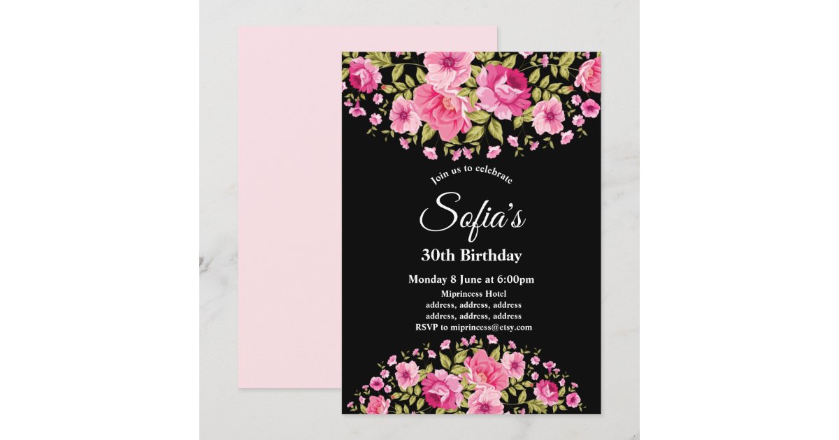 boho chic floral birthday party invitation | Zazzle