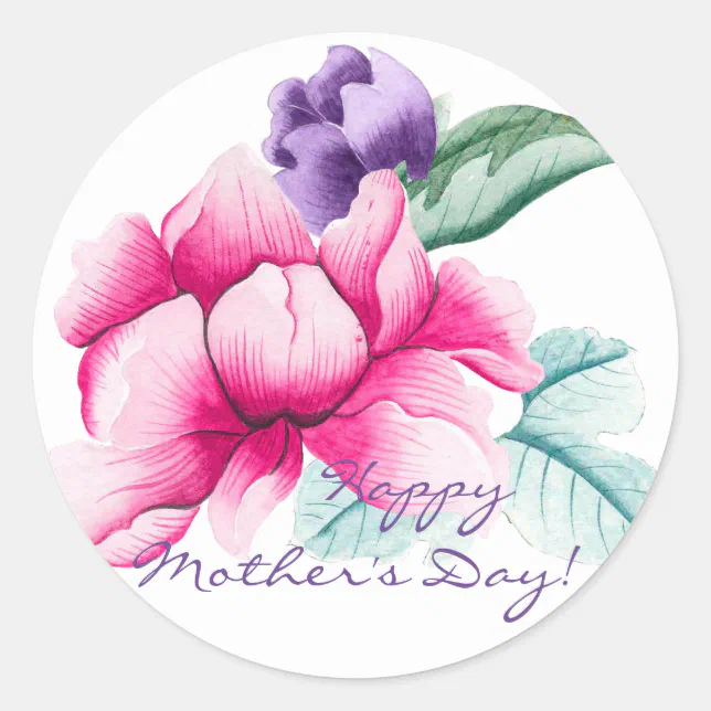 Boho Chic Flowers | Happy Mother's Day Stickers | Zazzle