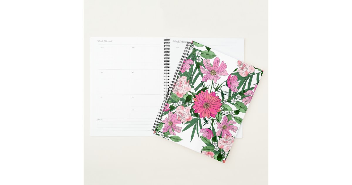 Boho chic garden floral design planner | Zazzle