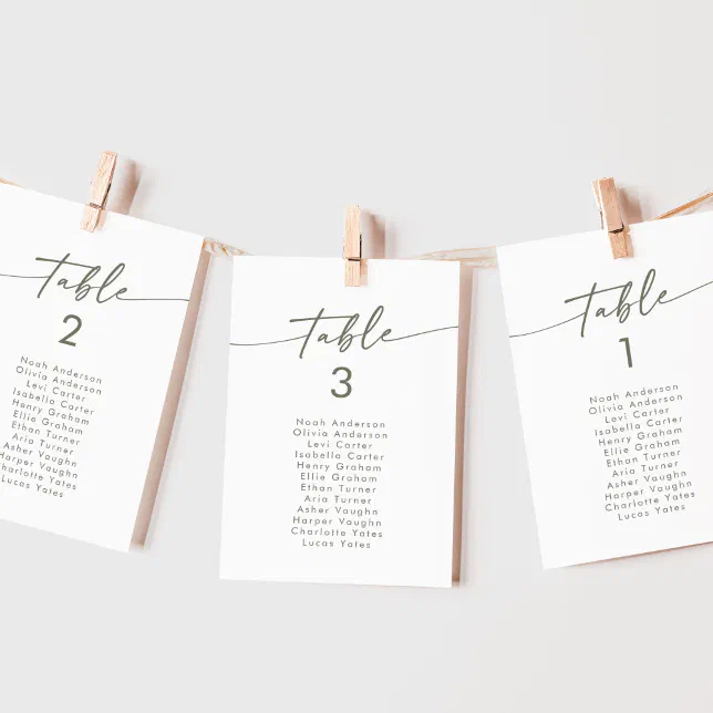 Boho Chic Green and White Hanging Seating Chart Invitation | Zazzle
