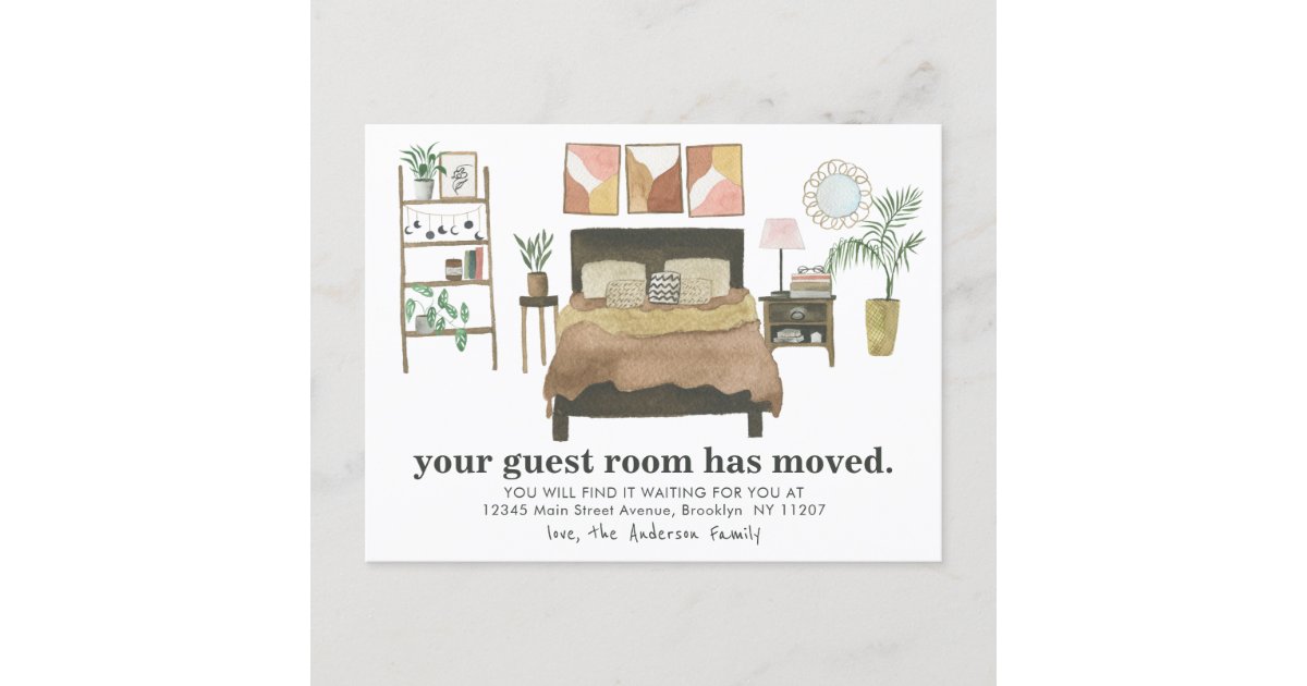 Boho Chic Guest Room Moved New Home Address Moving Announcement ...