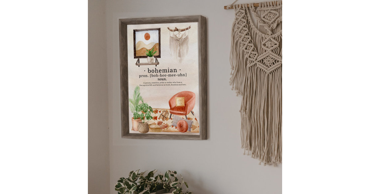 Boho Chic Home Scene Bohemian Definition Poster | Zazzle