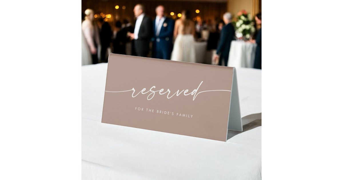 Boho Chic Neutral Taupe Wedding Reserved Sign | Zazzle
