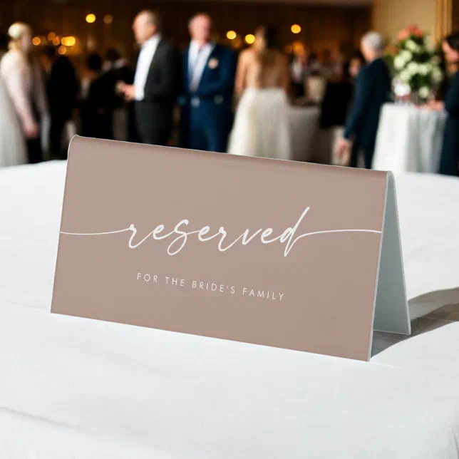 Boho Chic Neutral Taupe Wedding Reserved Sign | Zazzle