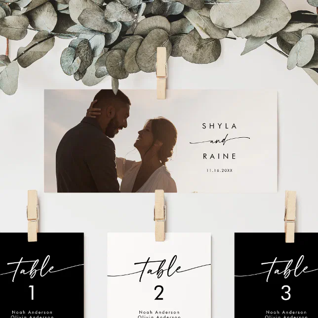 Boho Chic Photo Hanging Seating Chart Header Invitation | Zazzle