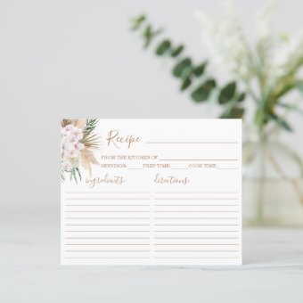 Boho Chic Recipe Card | Zazzle
