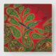 Boho Chic Retro Hippy Paisley Square Wall Clock | Zazzle