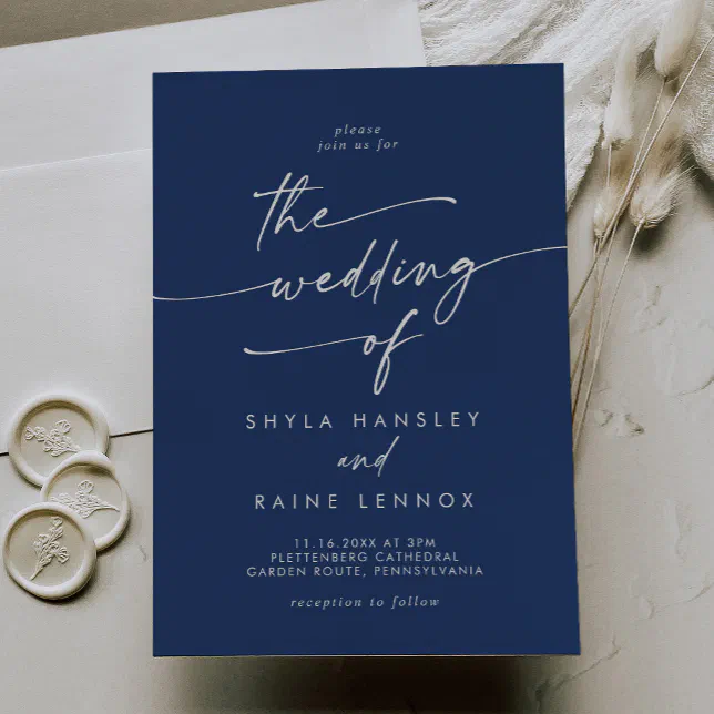 Boho Chic Royal Blue The Wedding Of Invitation | Zazzle